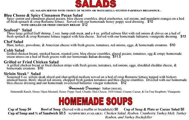 Menu at Shoebooties restaurant, Murphy