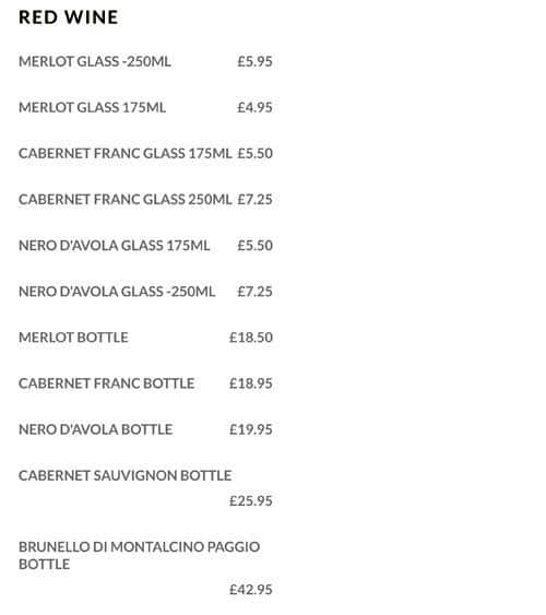 Menu at Grand Caffe Concerto Knightsbridge cafe, London, 239 Brompton Rd
