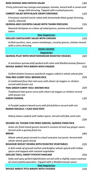 Menu at Happy Melty Healthy, Bengaluru