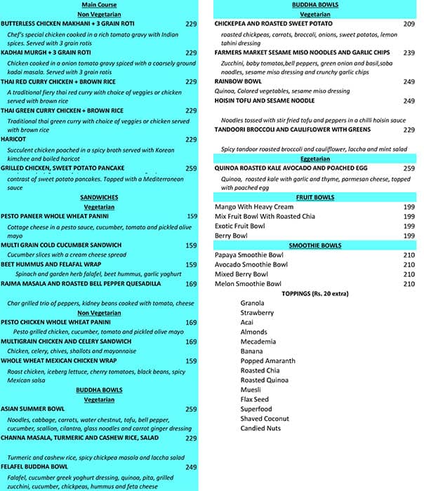 Menu at Happy Melty Healthy, Bengaluru