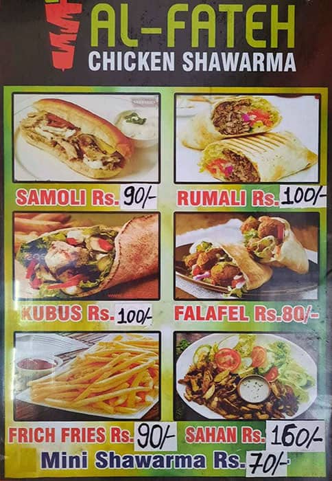Menu at AL FATEH CHICKEN SHAWARMA, Hyderabad
