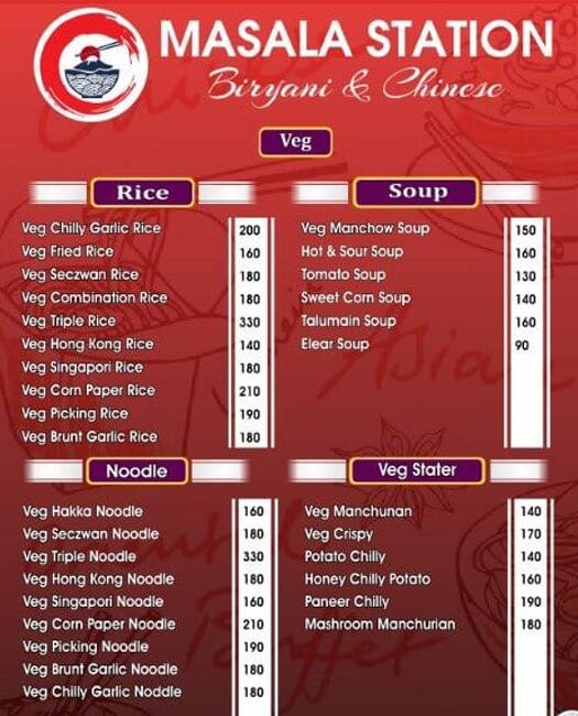 Menu of Masala Station, Karve Nagar, Pune