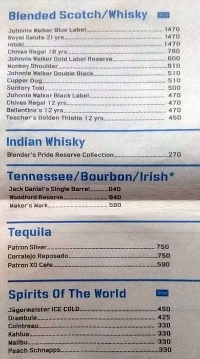 Menu at Aerocity SOCIAL, New Delhi