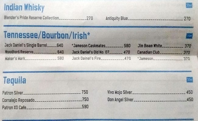 Menu at Aerocity SOCIAL, New Delhi