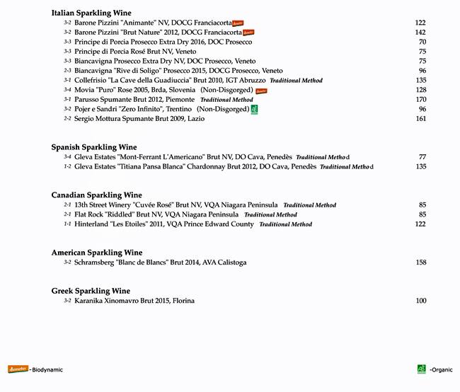 Menu at Jacobs & Co. steakhouse, Toronto