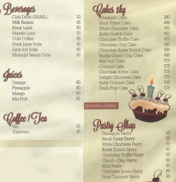 Menu at V2C Bengali Sweets, Chandigarh, SCO 1
