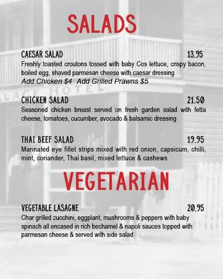 Menu at Logan Village Hotel pub & bar, Logan Village