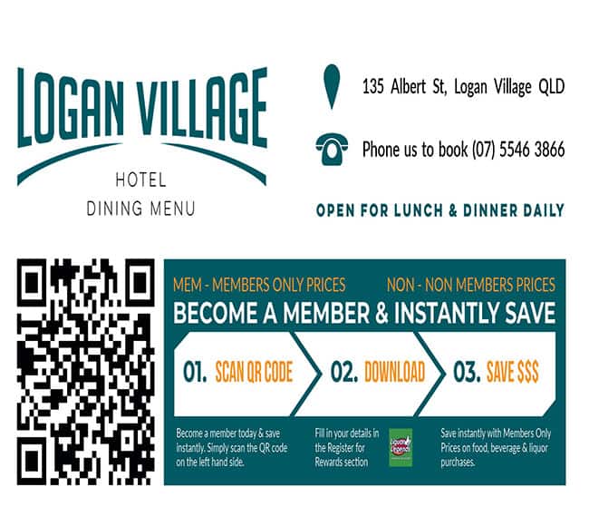 Menu at Logan Village Hotel pub & bar, Logan Village