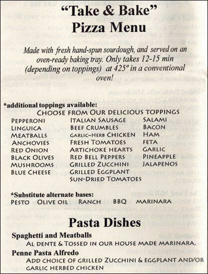 Menu at The Food Mill - Pizzeria & Grill, Napa