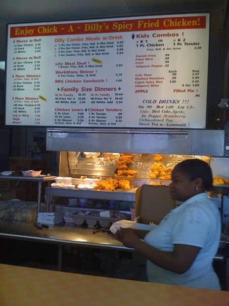 Menu at Chick-A-Dilly restaurant, Springhill