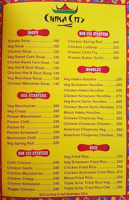 Menu at Urban Turban, Candolim
