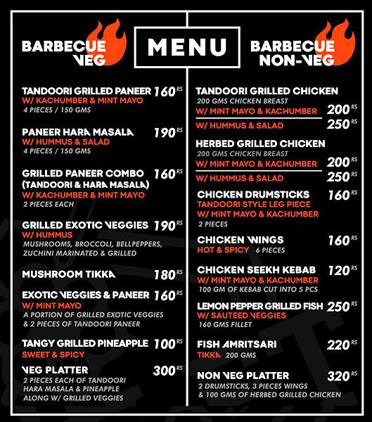 Menu at Bullet BBQ, Indore