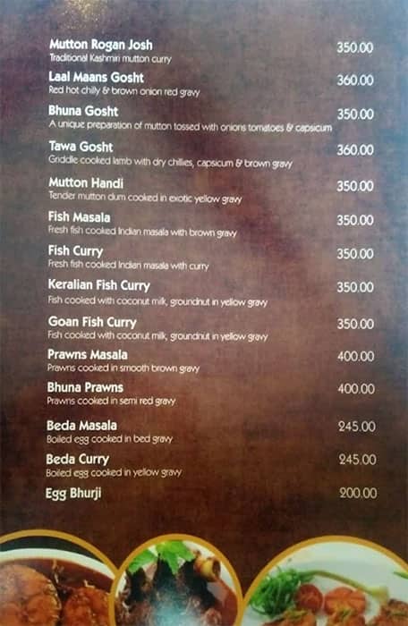 Menu of HOTEL PRESIDENT, Sayajigunj, Vadodara