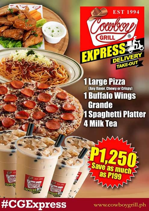 Menu at Cowboy Grill pub & bar, Manila, 431 Remedios St