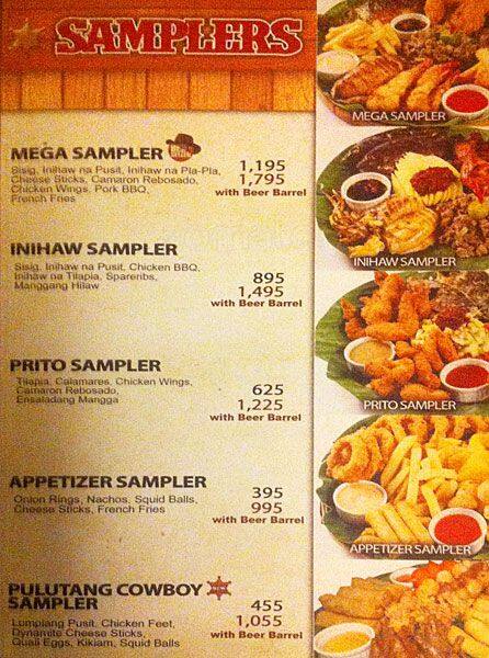 Cowboy Grill Menu, Menu for Cowboy Grill, Ermita, Manila - Zomato ...