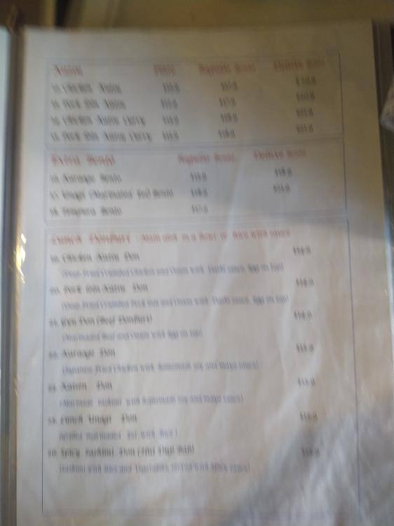 Menu at Moeru restaurant, West Ryde