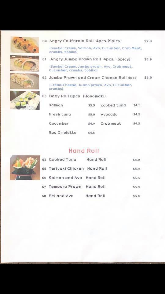 Menu at Moeru Japanese Restaurant (Welcome to call and order takeaway ...