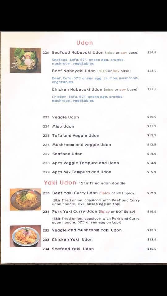 Menu at Moeru Japanese Restaurant (Welcome to call and order takeaway ...