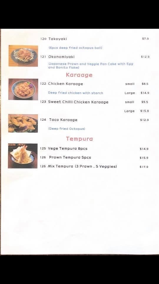 Menu at Moeru Japanese Restaurant (Welcome to call and order takeaway ...