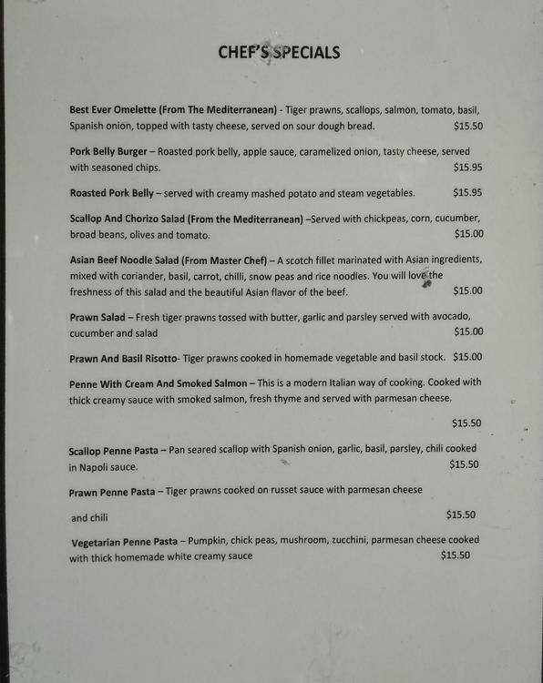 Menu at Short Black Cafe, Richmond