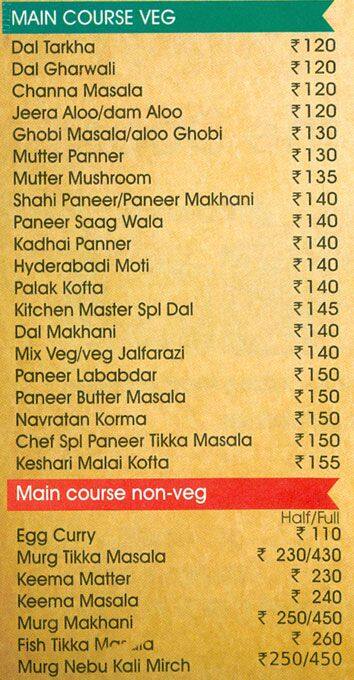 Menu at Kitchen Masters, Noida, Shop Number 4