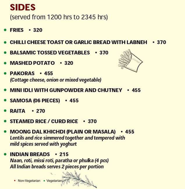 Menu at Creo - Vivanta By Taj, New Delhi