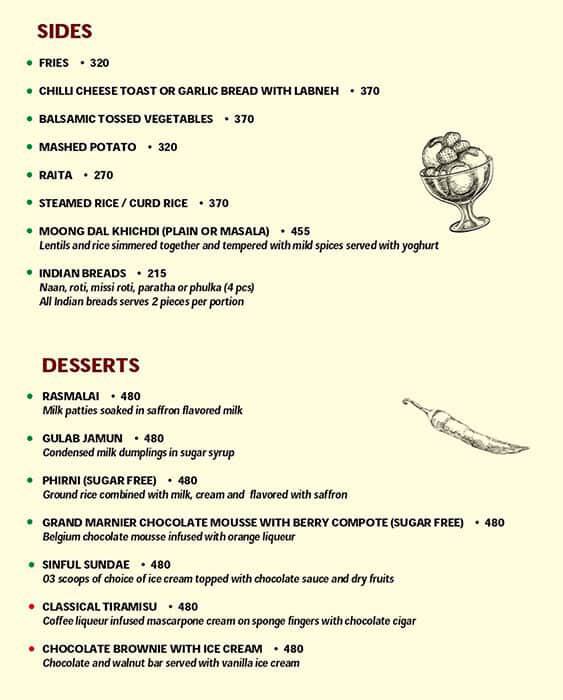 Menu at Creo - Vivanta By Taj, New Delhi
