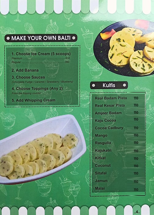 Menu at The Creamery, Surat, G-10