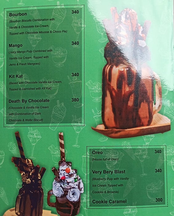 Menu at The Creamery, Surat, G-10
