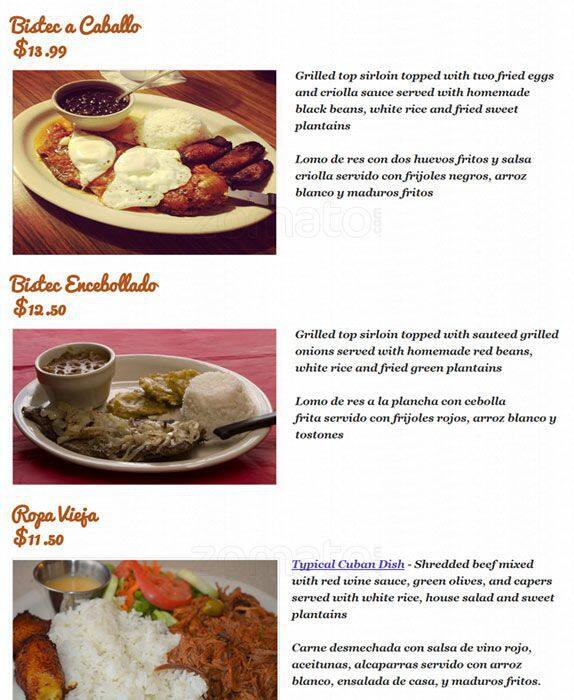 Menu at Casa Colombia restaurant, Austin, E 7th St