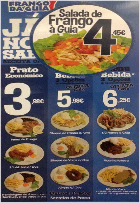 Sr. Frango da Guia Menu, Menu de Sr. Frango da Guia, Senhora da Hora ...