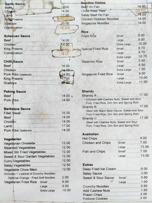 Menu at China King restaurant, Waterford West