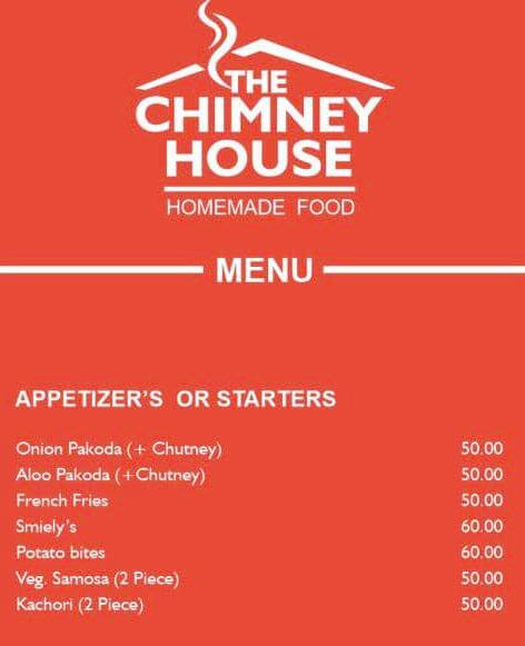 Menu of The Chimney House, Jayanagar, Bangalore