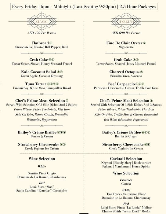 Menu of The Hide - Jumeirah Al Qasr, Madinat Jumeirah, Dubai