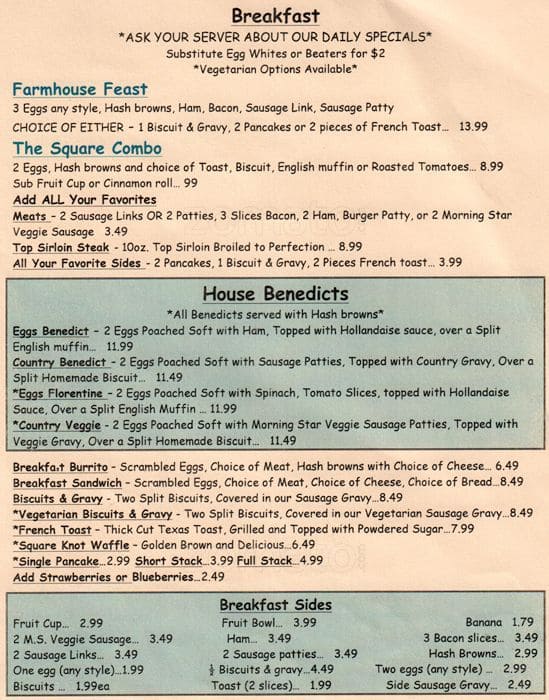 Menu at Square Knot pub & bar, Seattle