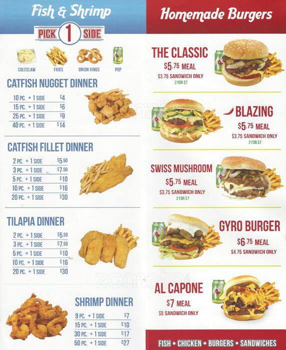 Menu at Seashell restaurant, Chicago, E 95th St