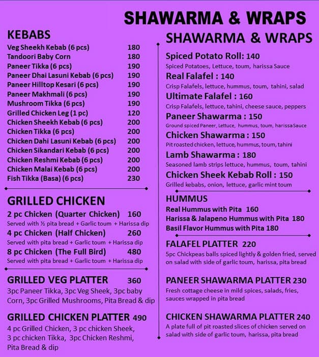 Menu of Shawarma & Wraps, Wanowrie, Pune