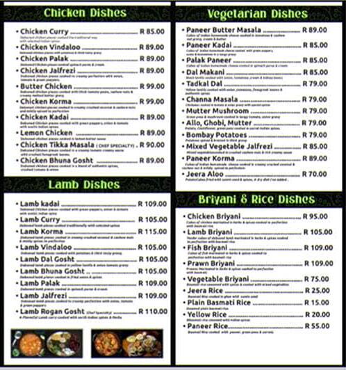 Menu at Punjabi Laziz Willows Crossing restaurant, Pretoria, Willows ...