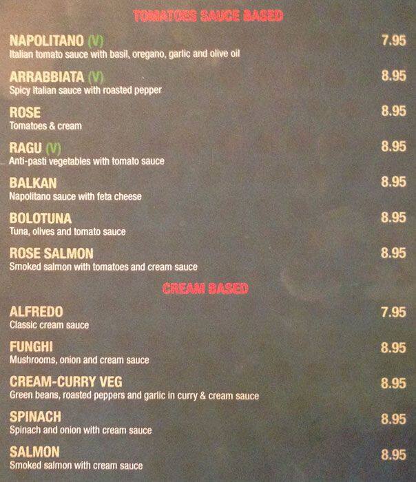 Menu at Caffeine cafe, London, 115 Golders Green Road