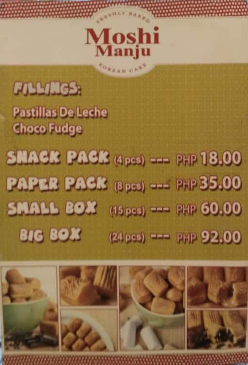 Moshi Manju Menu, Menu for Moshi Manju, Ermita, Manila - Zomato Philippines