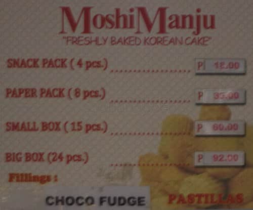 Moshi Manju Menu, Menu for Moshi Manju, Bonifacio Global City, Taguig ...