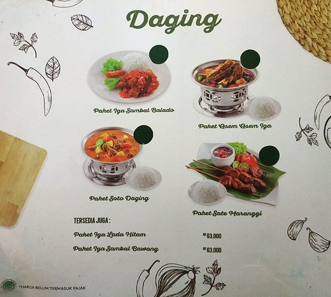 Carta del restaurante Es Teler 77 - Gandaria City Mall, South Jakarta ...