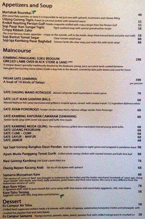 Samarra Menu, Menu for Samarra, Menteng, Jakarta - Zomato Indonesia