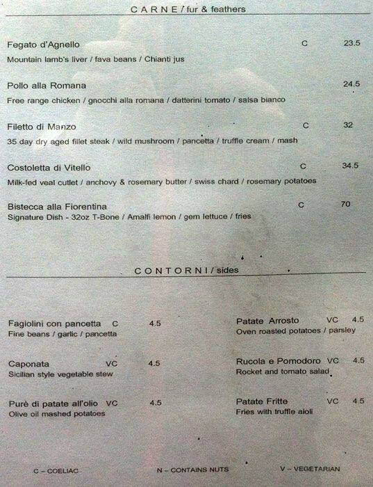 Menu at The Unicorn Restaurant, Dublin