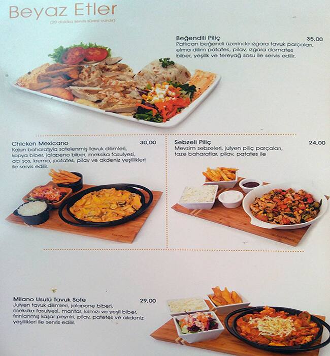 Menu at Bilir Cafe, Istanbul, Uskudar Cd.