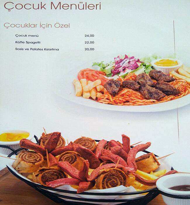 Menu at Bilir Cafe, Istanbul, Uskudar Cd.