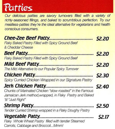 Menu at Golden Krust restaurant, Charlotte, 440 E McCullough Dr Suite 126