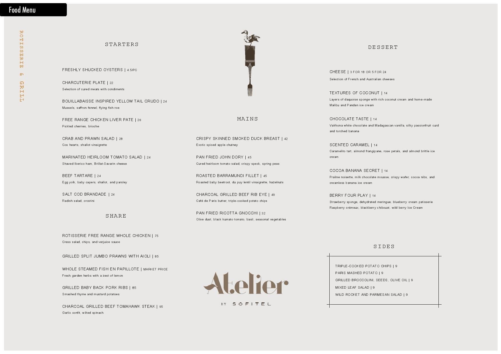 Atelier by Sofitel Menu, Menu for Atelier by Sofitel, Darling Harbour ...