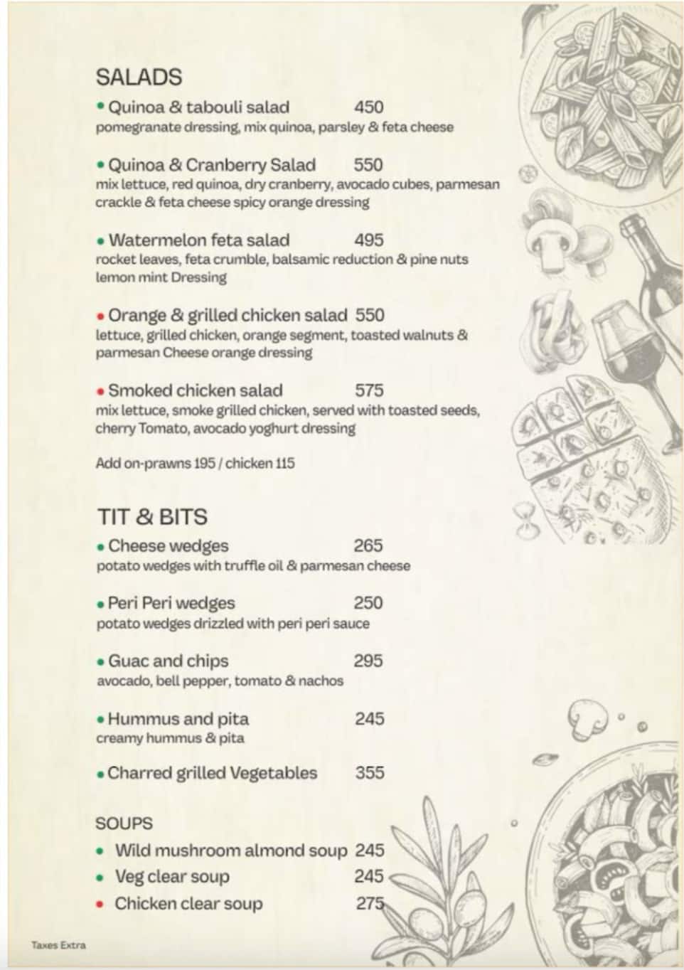 Menu of Bella Gusto, Sector 67, Mohali