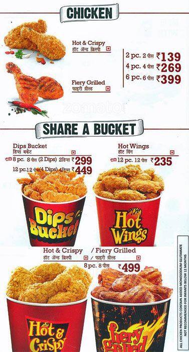 Menu at KFC, Mumbai, Jogeshwari West